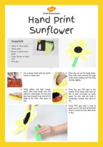 Hand Print Sunflower Craft Activity - St Philip Westbrook C of E ...