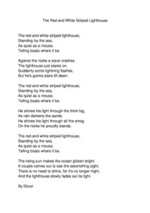 The Red and White Striped Lighthouse Poem - St Philip Westbrook C of E ...