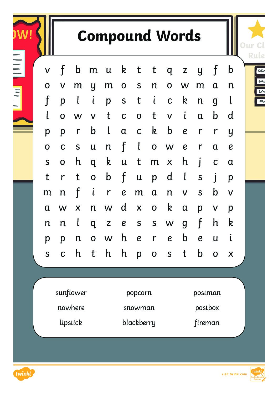 Compound Word Word Search Compound Words Free | Compound Words,