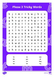 Phase 3 wordsearch - St Philip Westbrook C of E Primary School