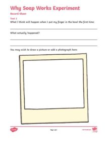 Why soap works recording sheet - St Philip Westbrook C of E Primary School