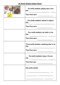 My Woolly Wombat Number Rhyme - St Philip Westbrook C of E Primary School